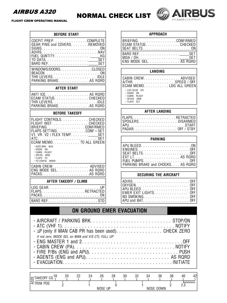 Checklist Airbus - Документация общего значения - Avsim.su