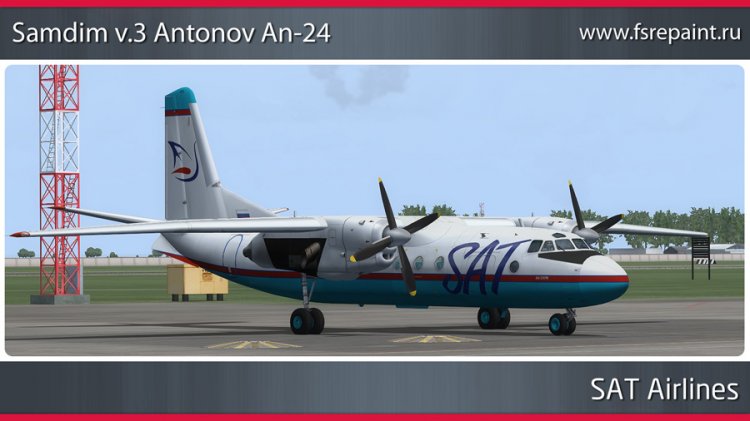 Samdim Антонов Aн-24 SAT - RA-46530 - FS2004 Ливреи и текстуры для ...