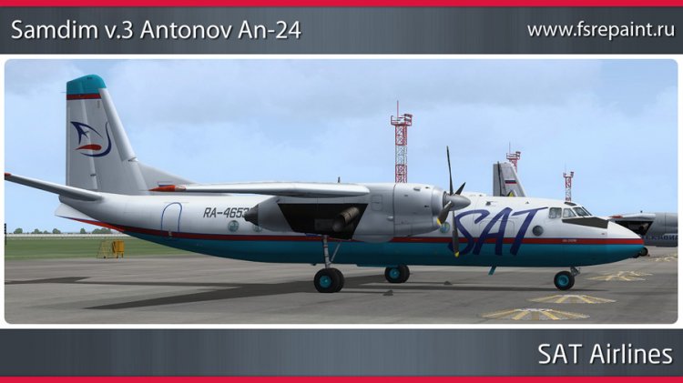 Samdim Антонов Aн-24 SAT - RA-46530 - FS2004 Ливреи и текстуры для самолетов - Avsim.su
