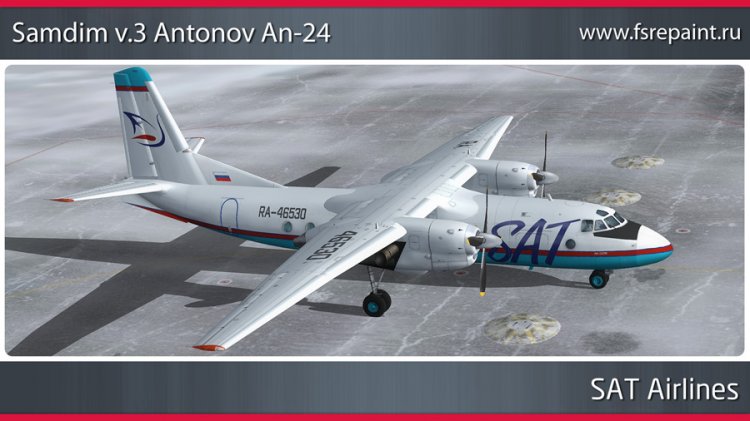 Samdim Антонов Aн-24 SAT - RA-46530 - FS2004 Ливреи и текстуры для самолетов - Avsim.su
