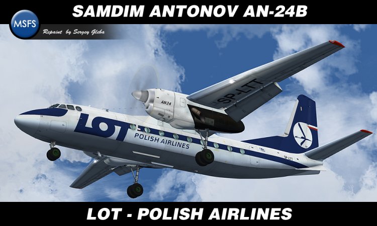 Samdim Антонов Ан-24 - LOT - FS2004 Ливреи и текстуры для самолетов ...
