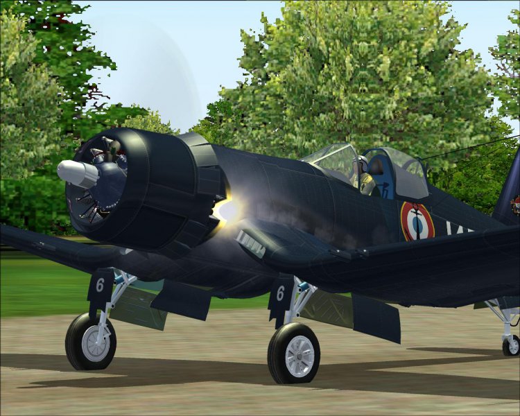 Spike's F4U-7 Corsair with engine fire package - FS2004 Оригинальные ...