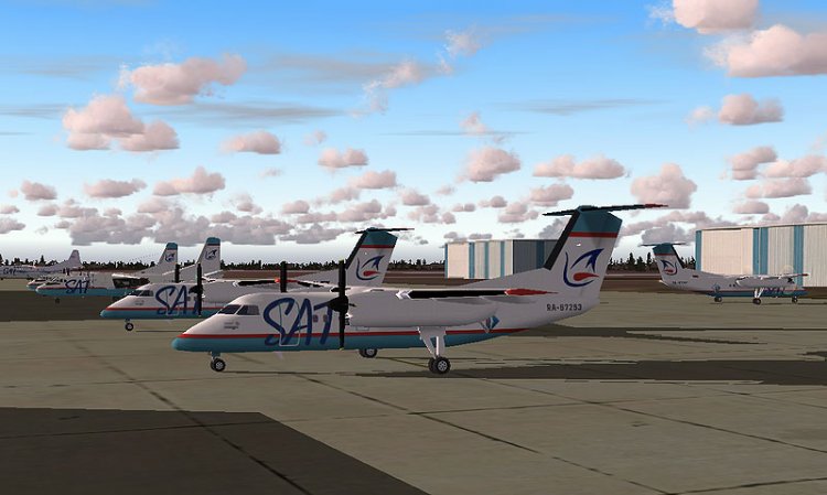 AI Ан-12, Ан-24 и DHC8-100 "САТ-Сахалинские Авиатрассы" - FS2004 AI Самолеты для трафика - Avsim.su