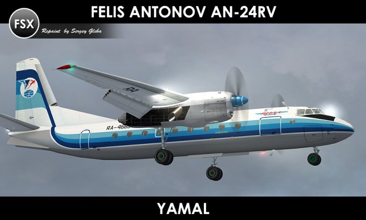 Felis Антонов Ан-24РВ - Ямал - FSX Ливреи и текстуры для самолетов - Avsim.su